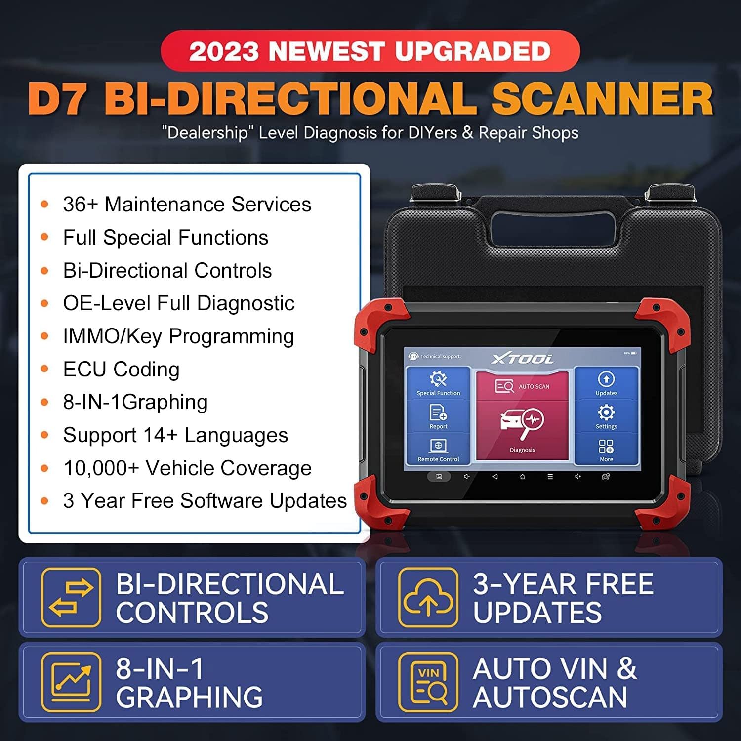Snapklik.com : XTOOL D7S OBD2 Scanner, 2025 Bidirectional Scan Tool
