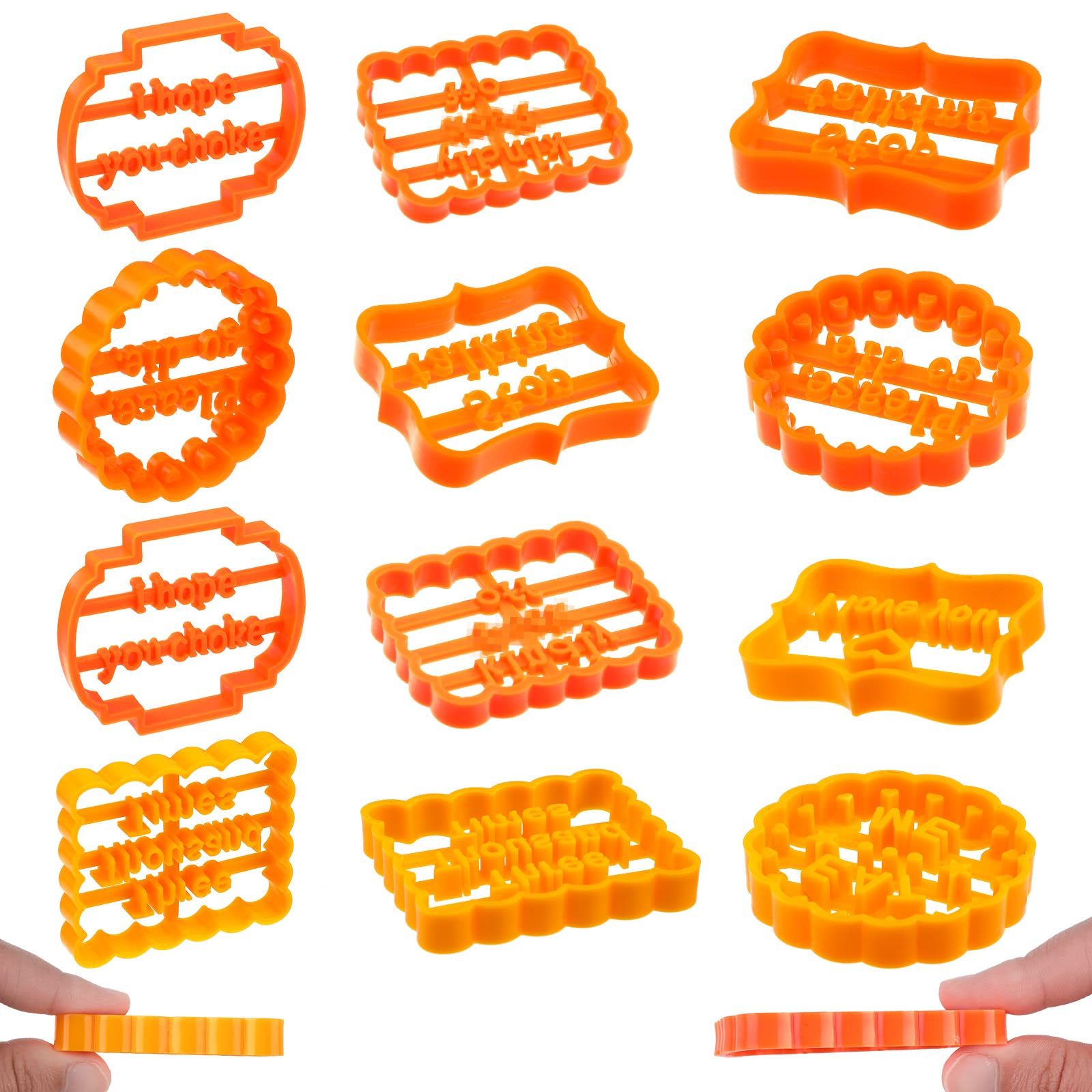 Amazon.com: 12 Pieces Funny Cookie Moulds for Baking, Cookie Moulds ...