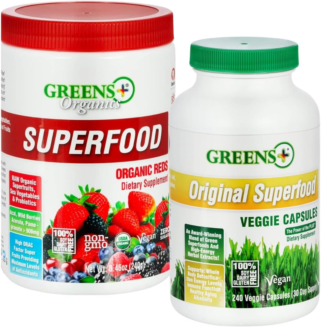 Amazon.com: Greens+ Organic Reds Superfood Powder Organic Super Veggie ...
