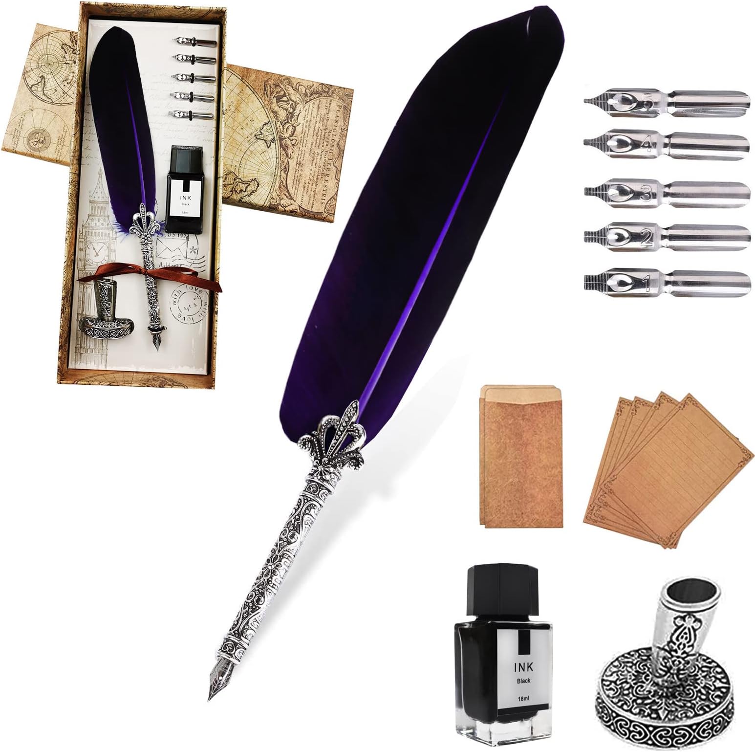 GC QUILL Plumes de Calligraphie Fountain Dip Pen Plume à Encre Set avec ...