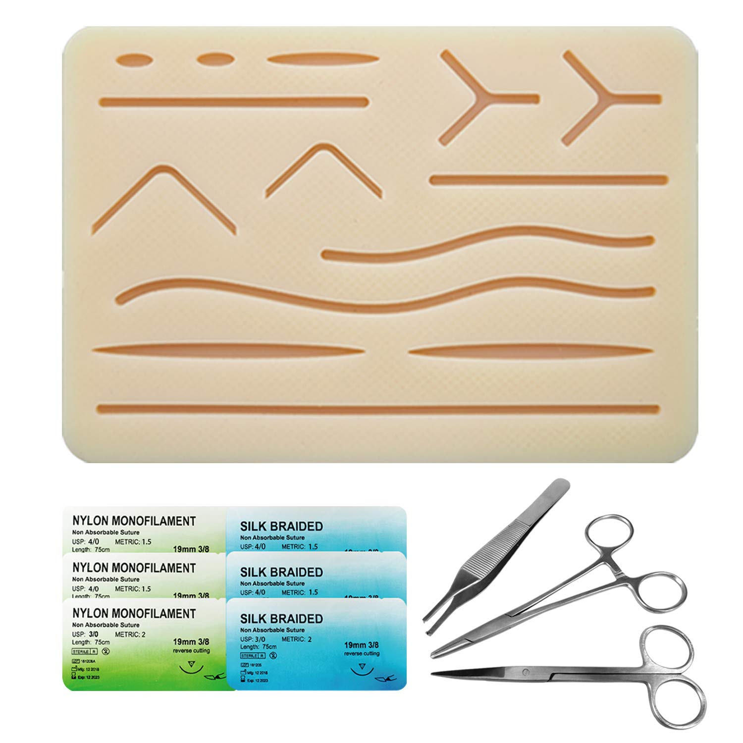 Buy Suture Kit for Medical & Vet Students, 3 Layers Suture Pad with Pre ...