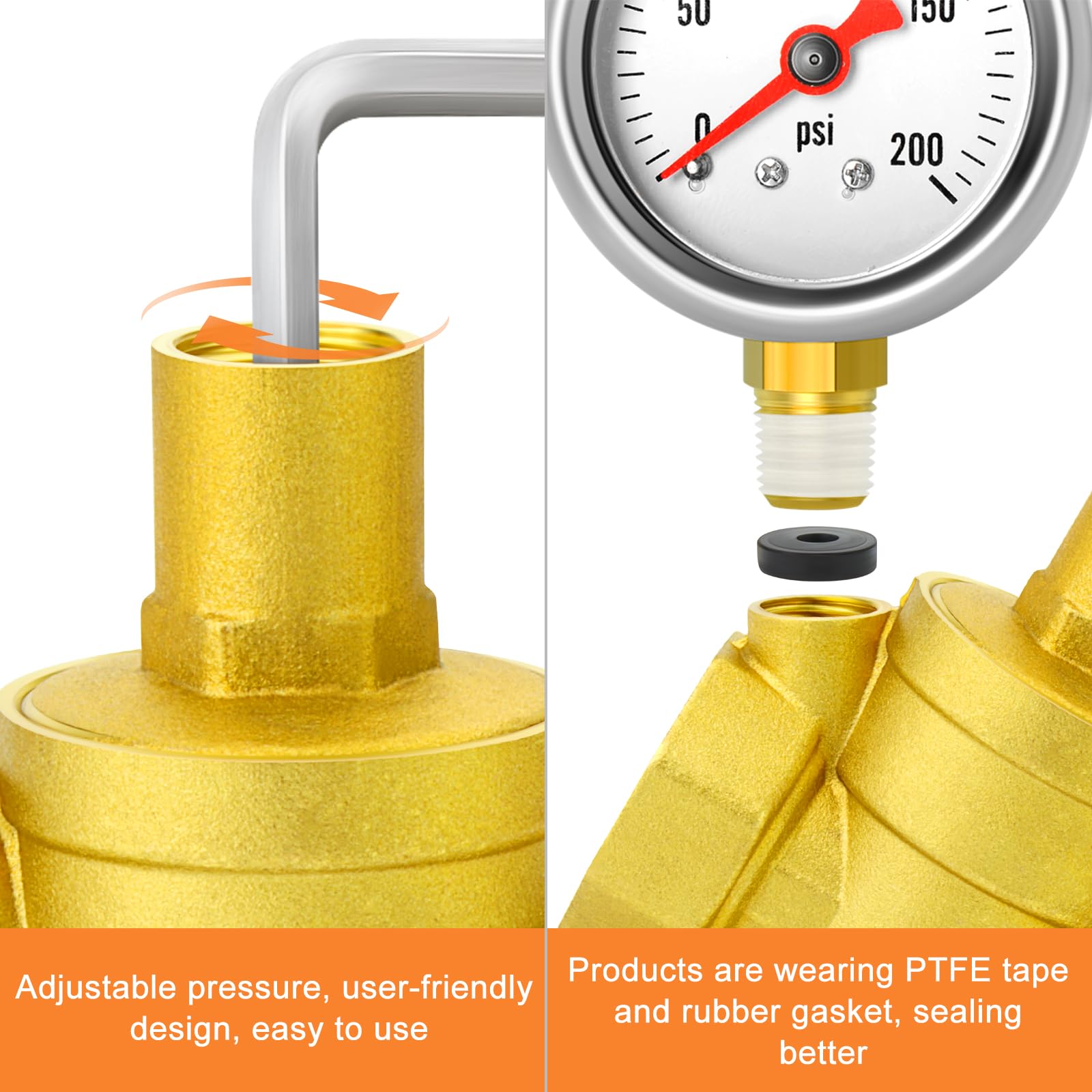 Snapklik.com : Brass 1" Pressure Regulator Adjustable,Water Pressure ...