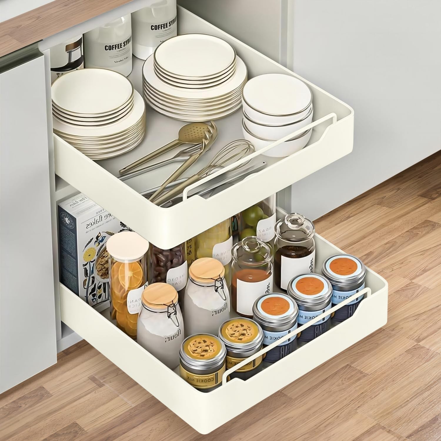 beibijio Sliding Drawers for Kitchen Cupboard, Kitchen Pull Out Drawer ...