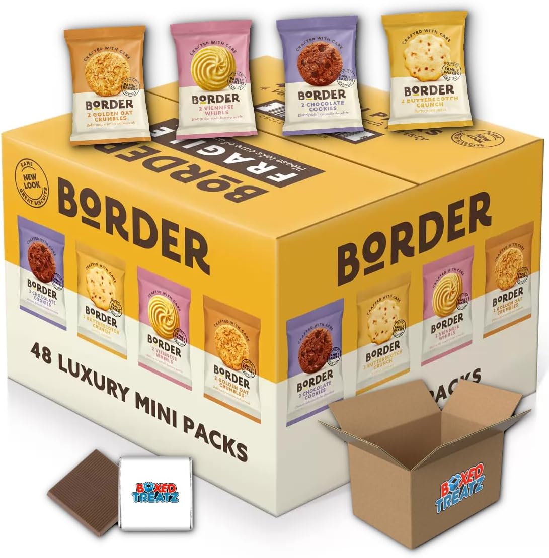 Border Mini Pack Biscuits 48x30g - Ideal for On-the-Go Snacking ...