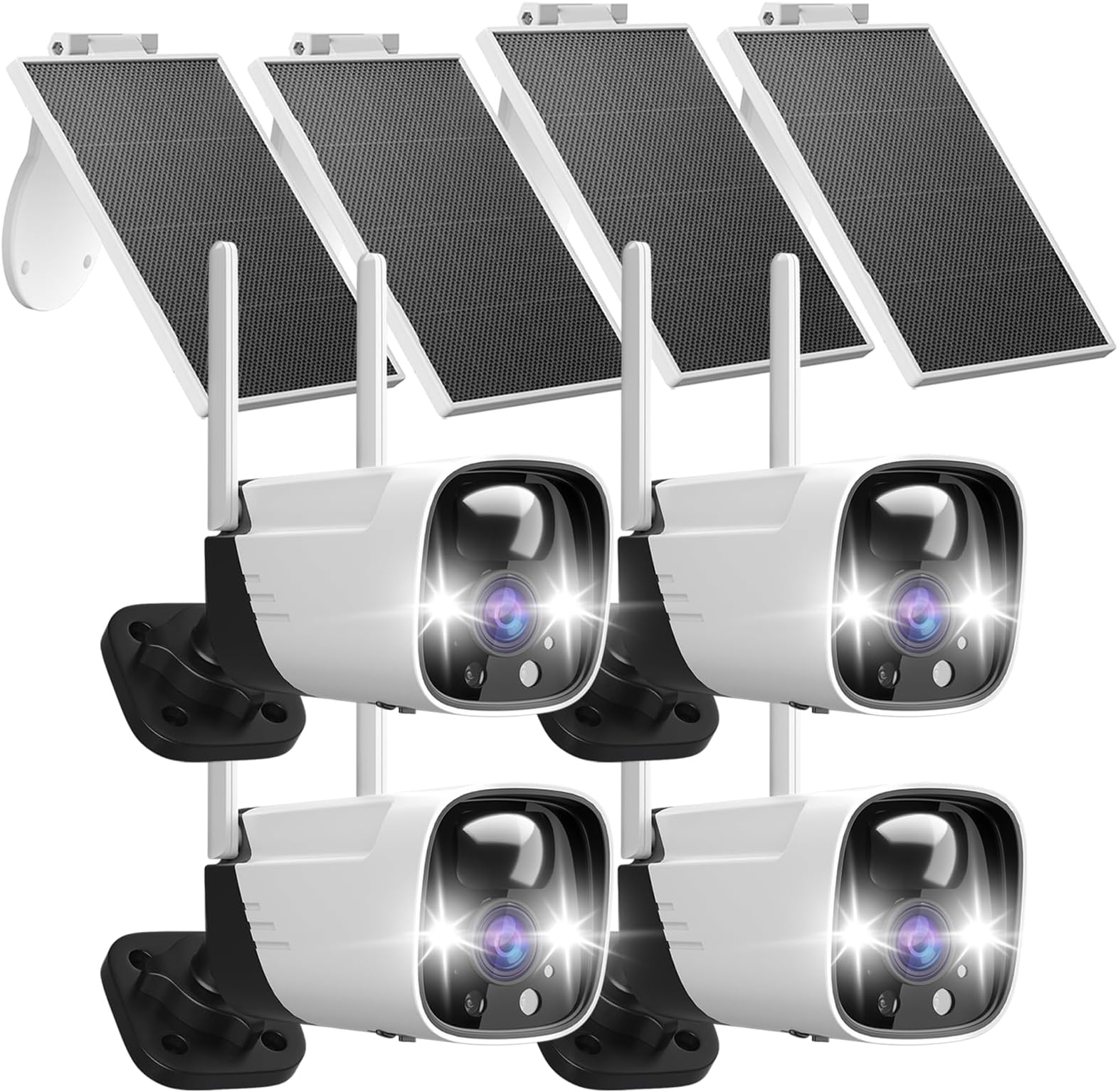 Amazon.com : Rraycom 4 Pack Security Cameras Wireless Outdoor Solar ...