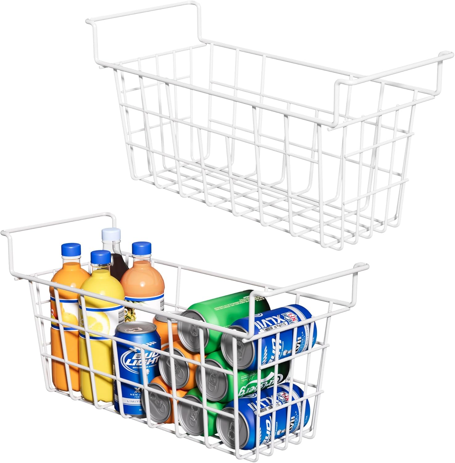 Amazon.com: SUZLON 17.5 Inch Metal Wire Freezer Bins - 2Pack Deep ...