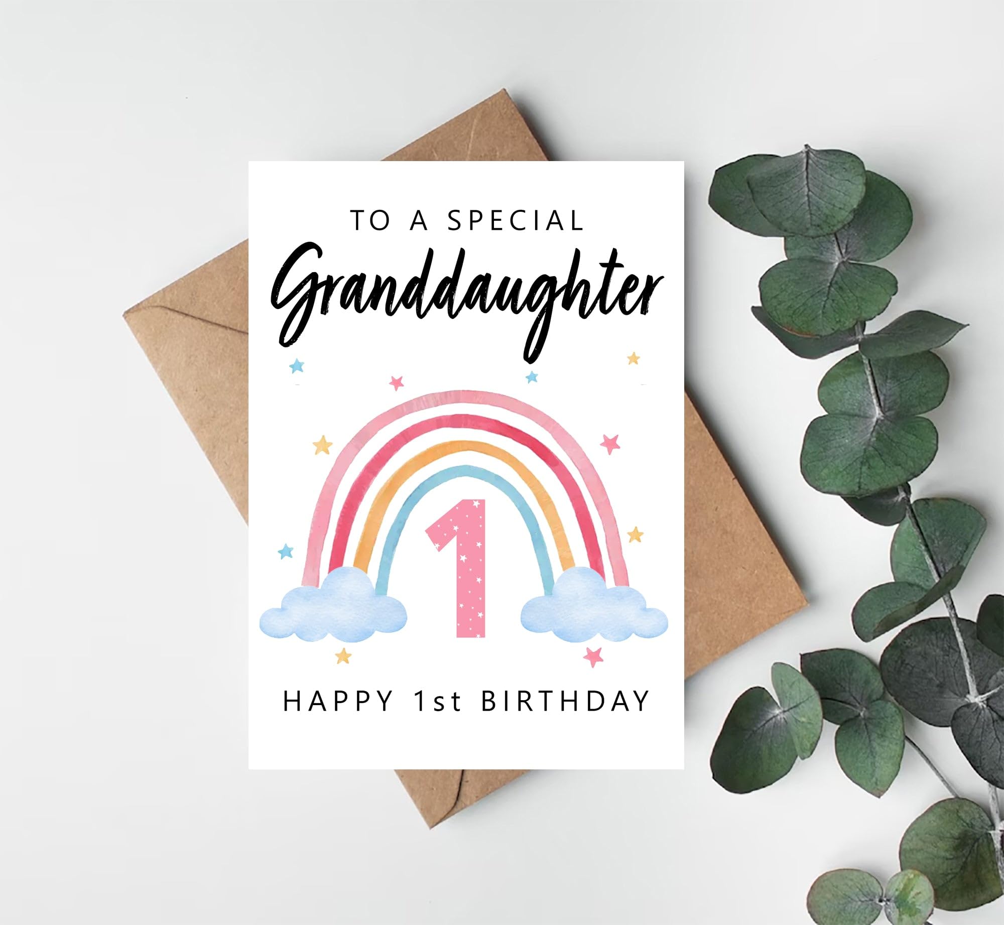 Tarjetas De Primer Cumpleaños Con Arcoiris