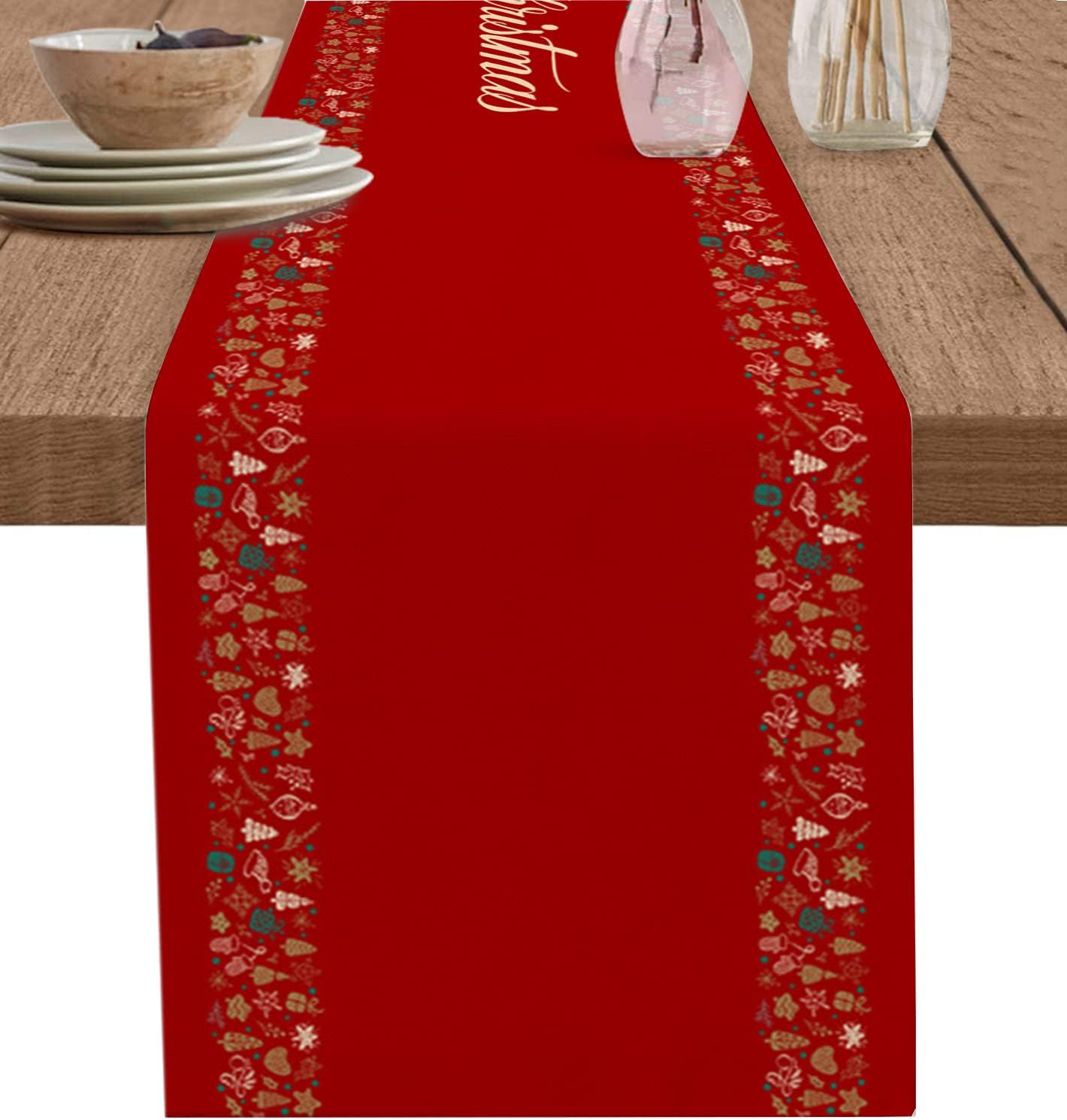 Amazon.com: Burlap Table Runner 36 Inches Long, Soft Washable Kitchen ...