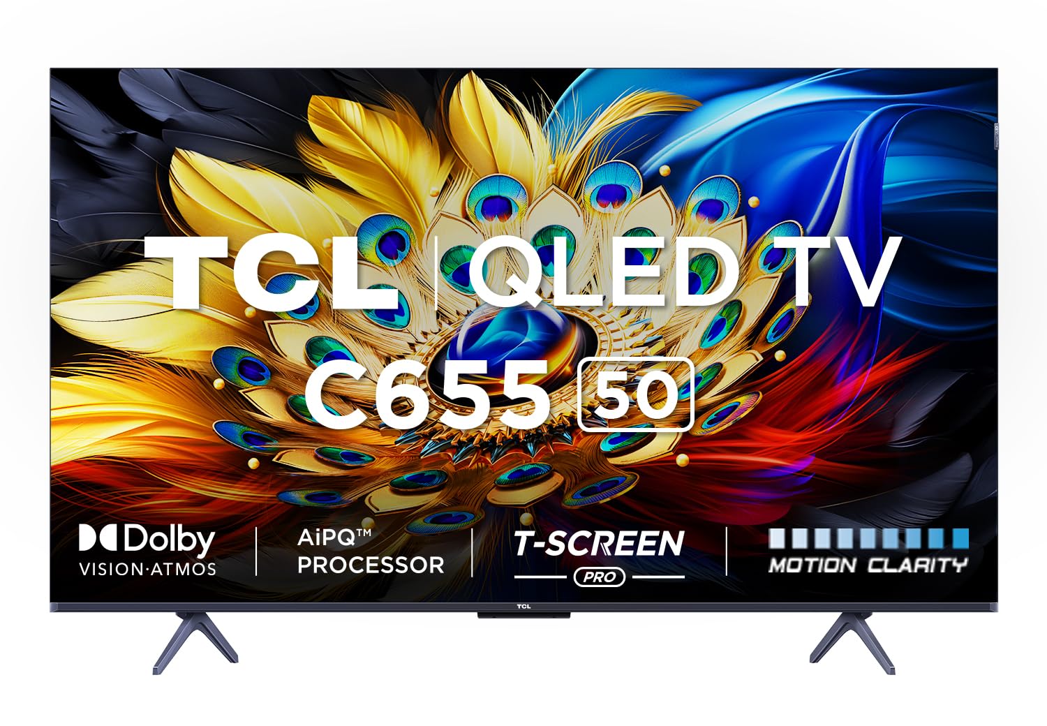 TCL 126 cm (50 inches) 4K Ultra HD Smart QLED Google TV 50C655 (Black ...