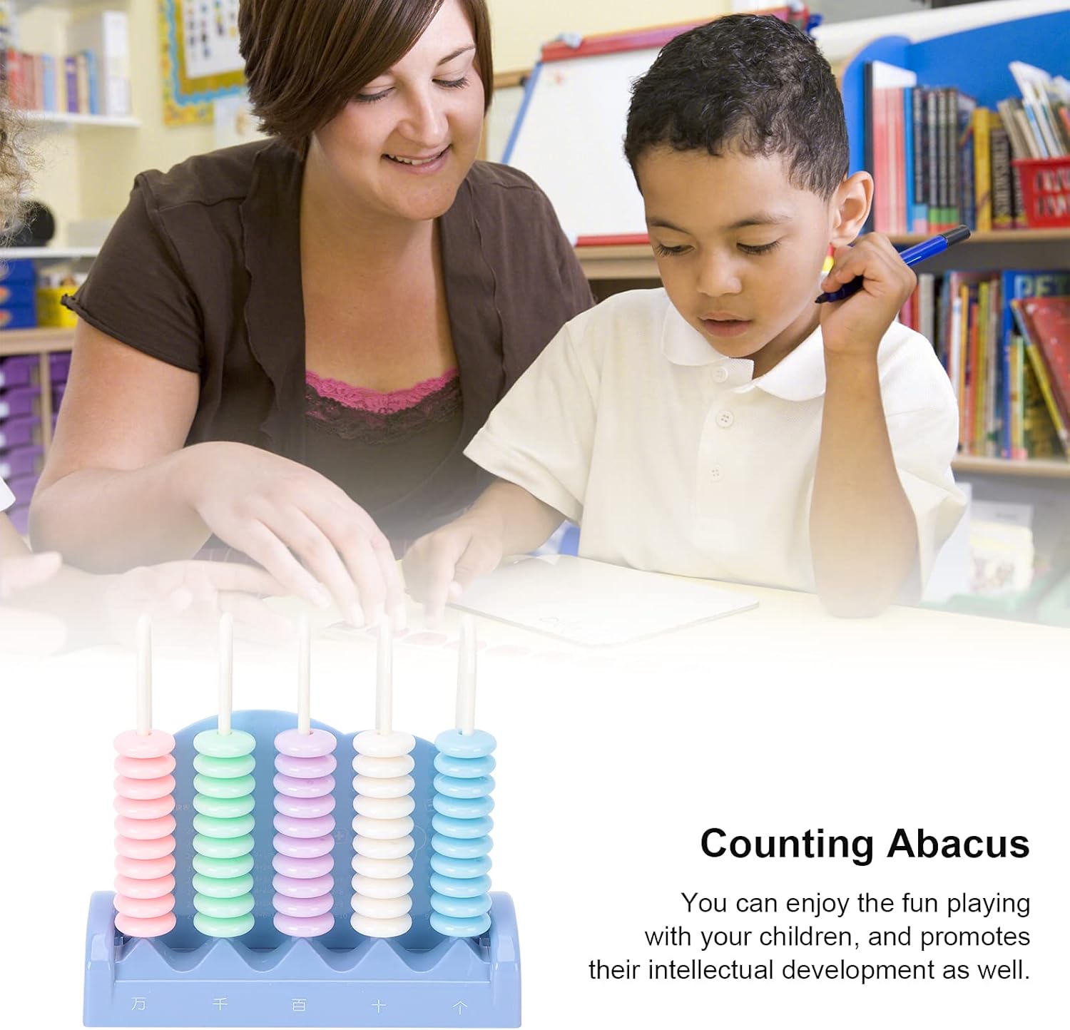 Abacus for Kids Math ABS Frame Abacus with Multi-Color Beads Preschool ...
