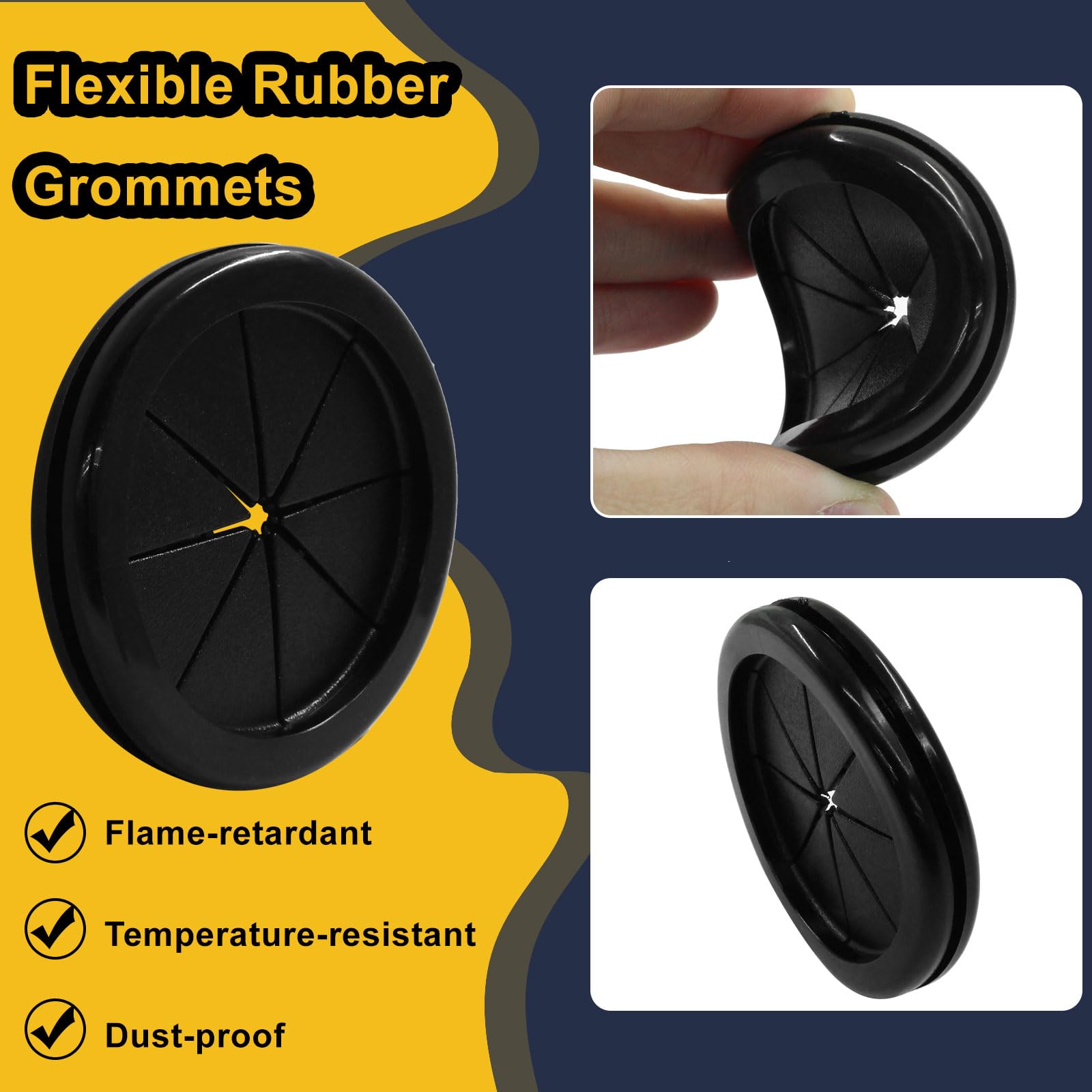 Snapklik.com : Suiwotin 6pcs 2" ID 2 3/8" Drill Hole Rubber Grommets ...