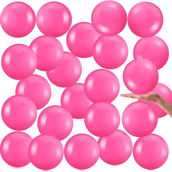 Amazon.com: Yinder 24 Pieces Rose Pink Inflatable Beach Ball 6 Inches ...