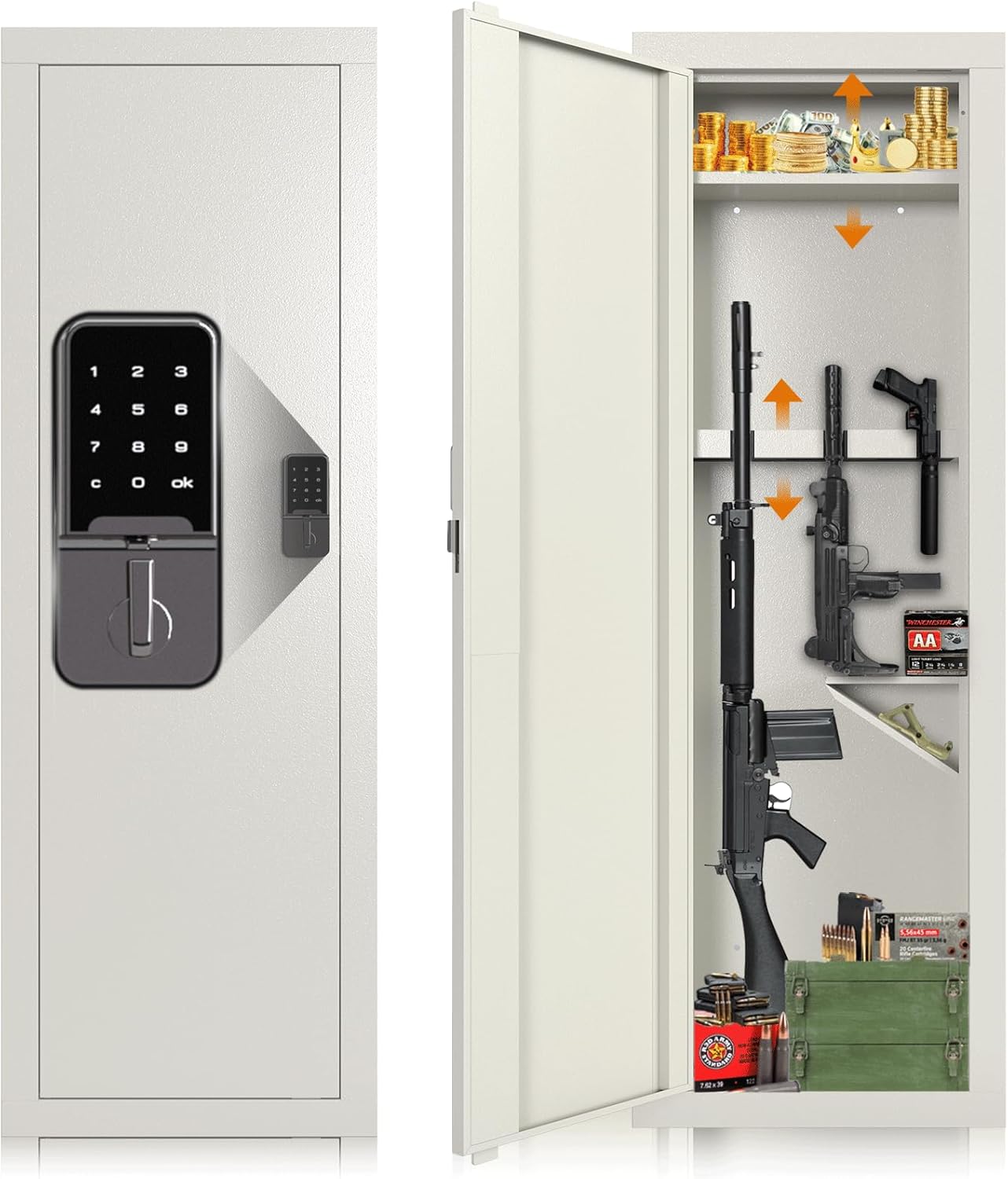 Amazon.com: SAPITAL 53" Wall Gun Safe, Gun Safe for Rifles and Pistols ...