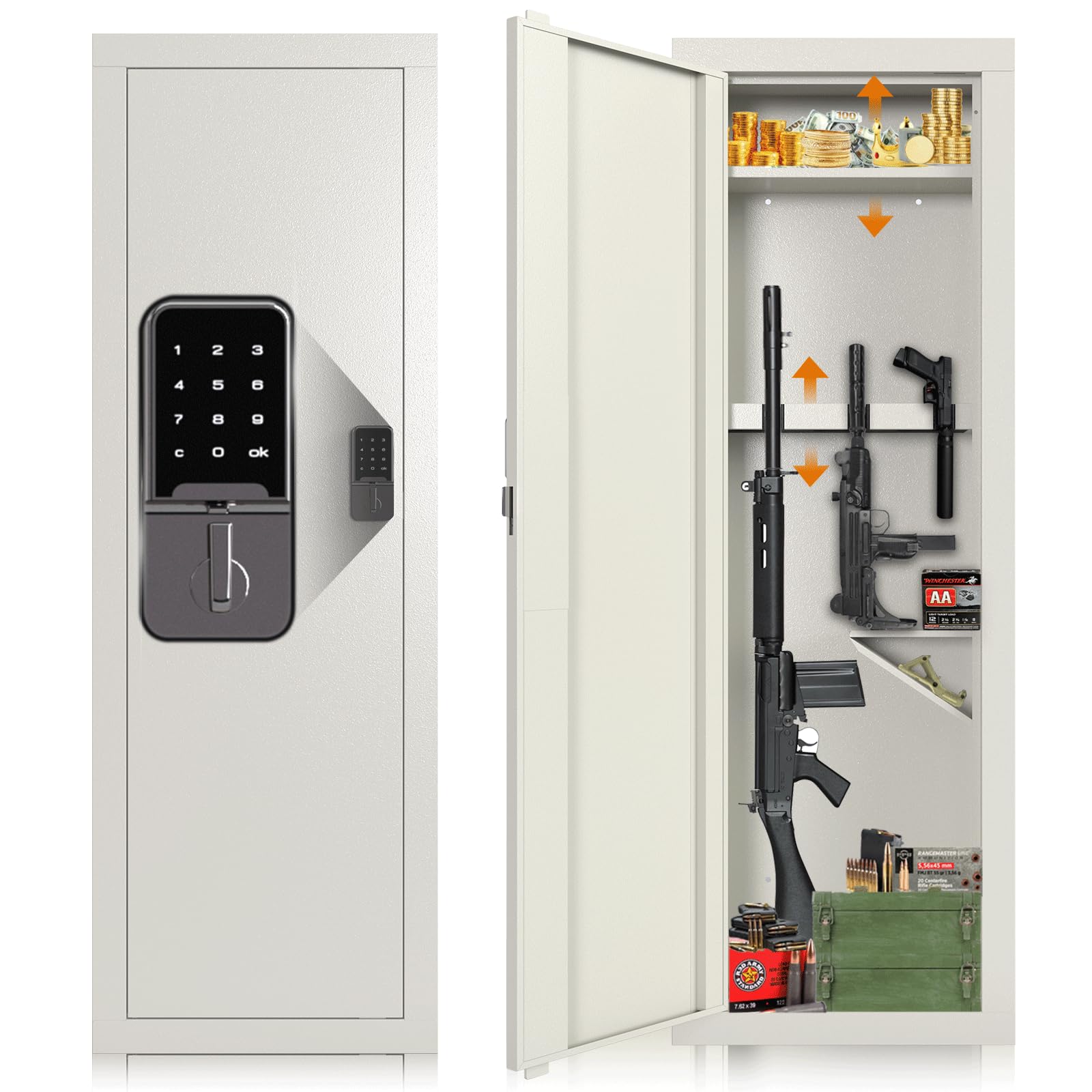 Snapklik.com : SAPITAL 53" Wall Safe For Rifles And Pistols, Gun Safes ...