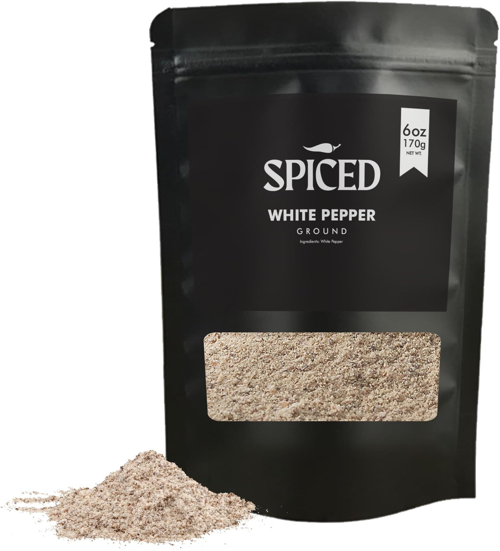 Amazon.com : Spicy World White Pepper Powder 3.5 Ounce Bag | Finely ...