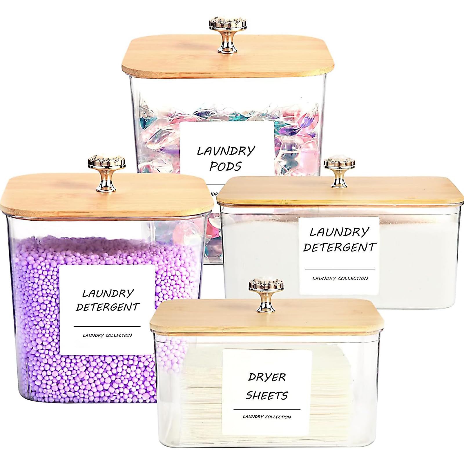 Amazon.com: PLOUTA HOME 4 Pack Laundry Room Organization Storage ...