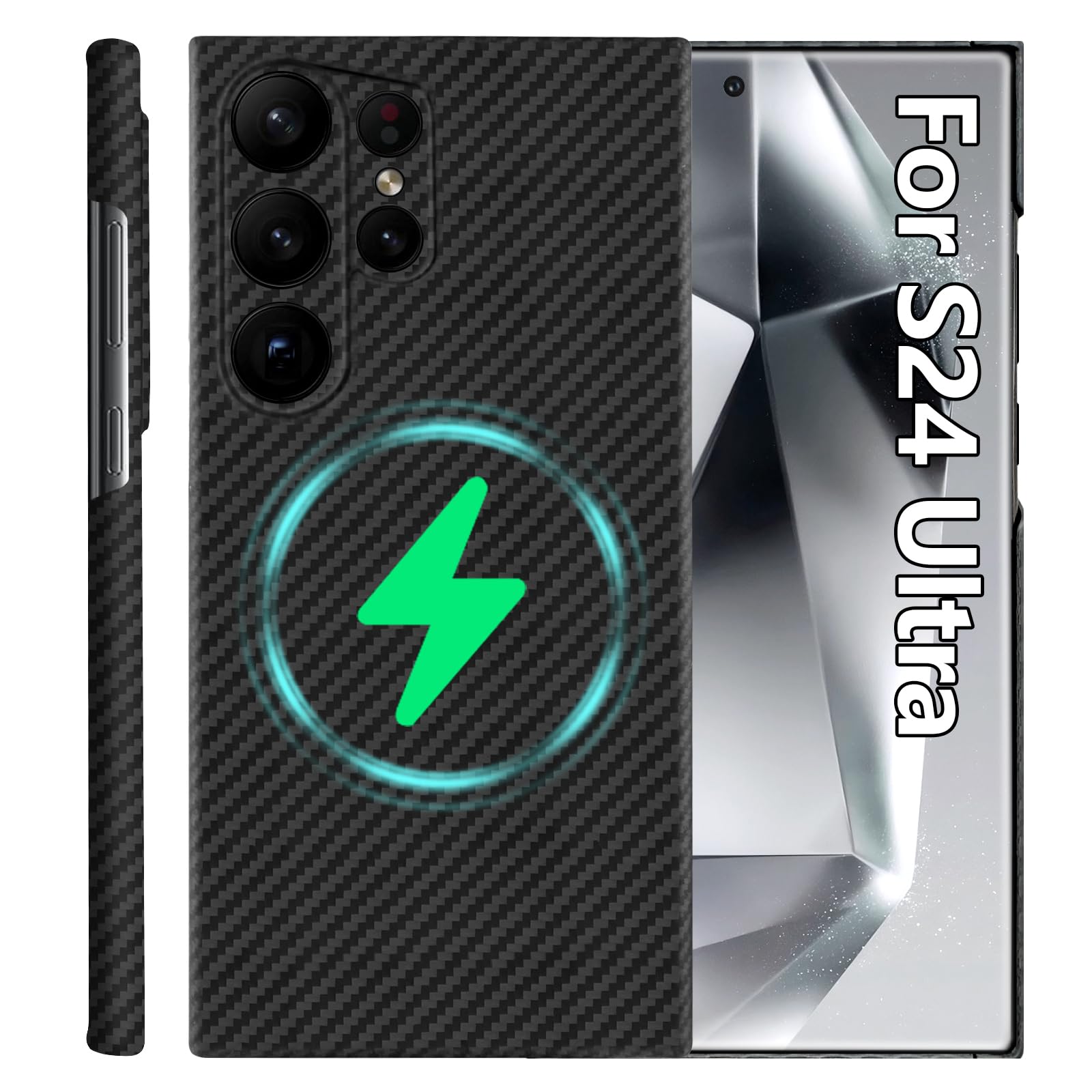 Amazon.com: kaisenkec Slim Case Compatible with Samsung Galaxy S24 Ultra, Thin 1500D Carbon ...