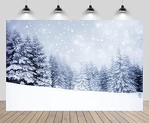 Amazon.com : CHNYWORK 20x10ft Winter Wonderland Backdrop Frozen Pine ...
