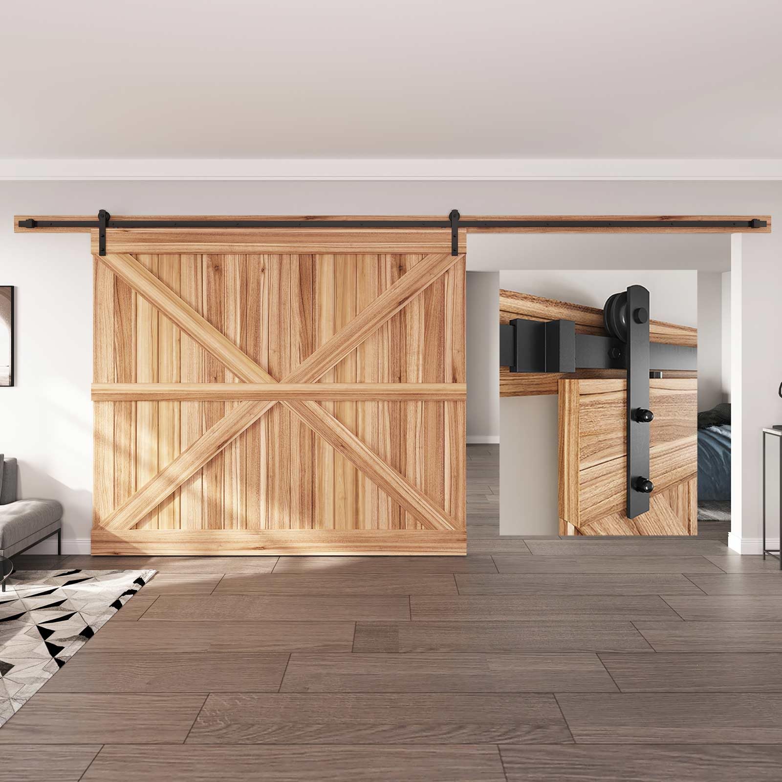 Amazon.com: EaseLife 16 FT Heavy Duty Sliding Barn Door Hardware Track ...