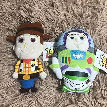 Amazon.co.jp: Toy Story Woody & Bass Lightyear Plush with Pass Case ...