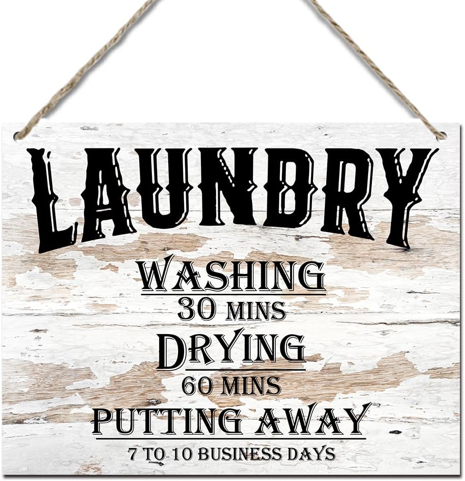 Amazon.com : Laundry Room Sign Rustic Laundry Wood Plaque Signs Wall ...
