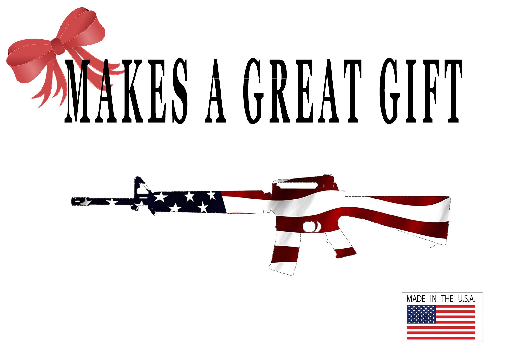 AR-15 Rifle Gun Decal Sticker Silhouette American Flag USA Patriotic ...