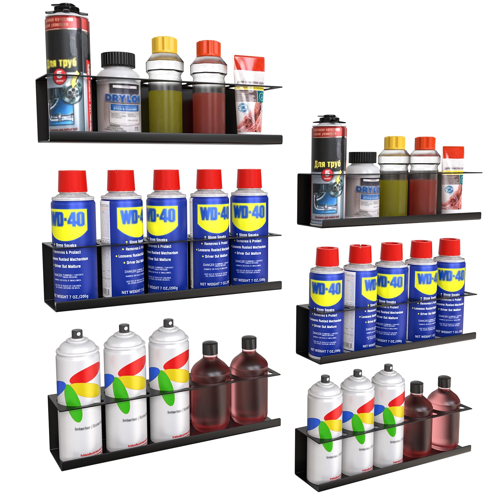 Amazon.com: Riciakik 6 Pack Spray Bottle Holder Wall-Mounted, Aerosol ...