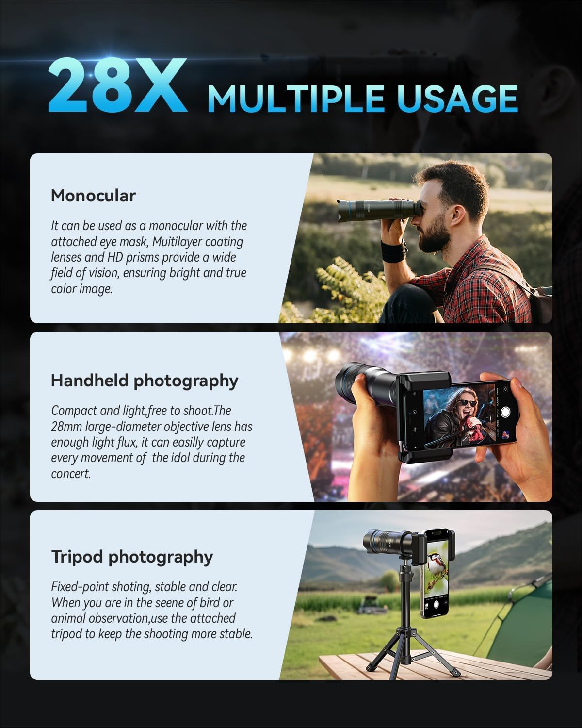Snapklik.com : MIAO LAB 28X HD Telephoto Lens For iPhone Pro Max ...