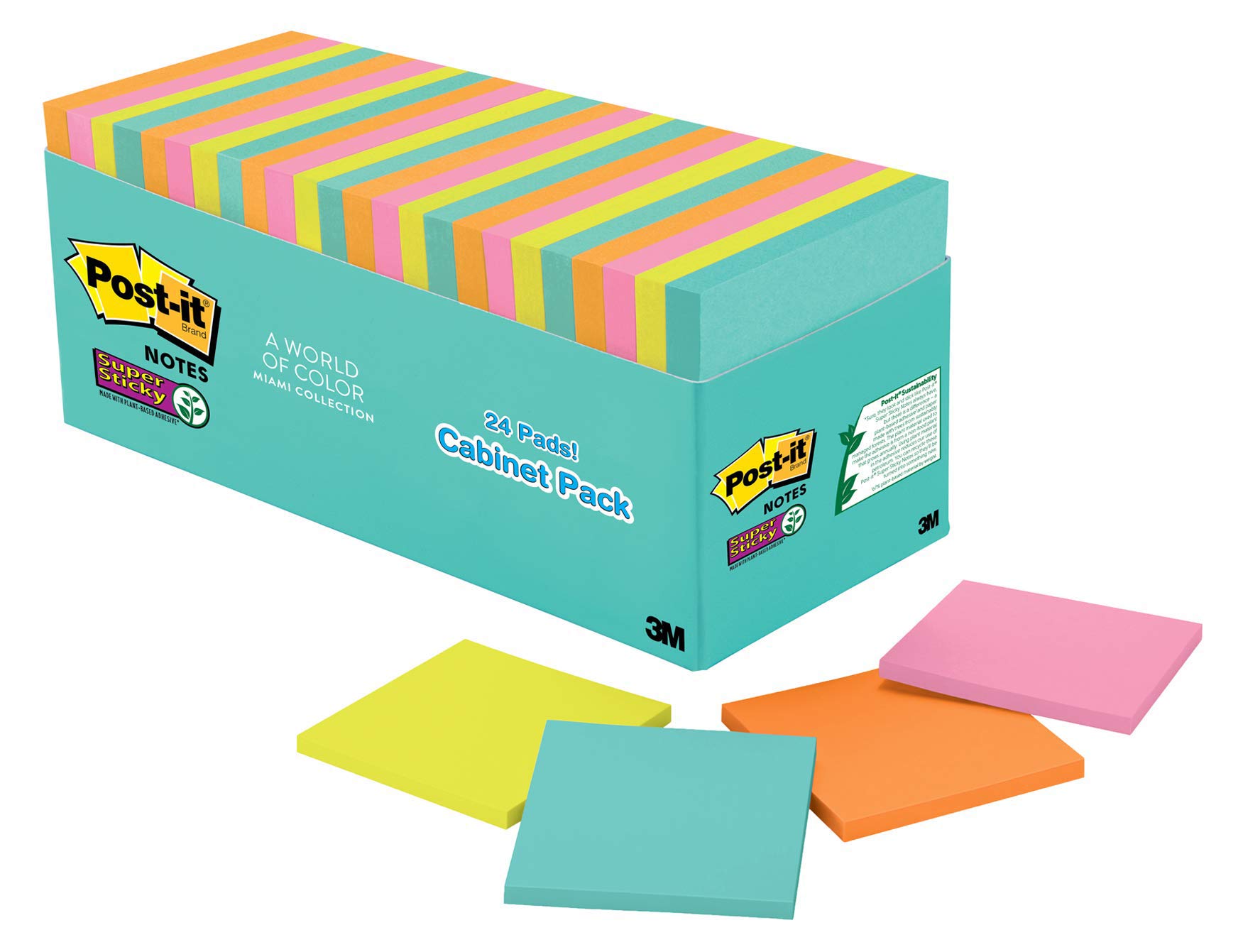 Amazon.com : Post-it Super Sticky Notes, Pack of 8 Cabinet Packs, 192 ...