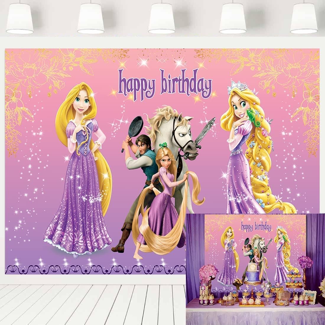 Amazon.com : Smile World Tangled Birthday Party Supplies Photography ...