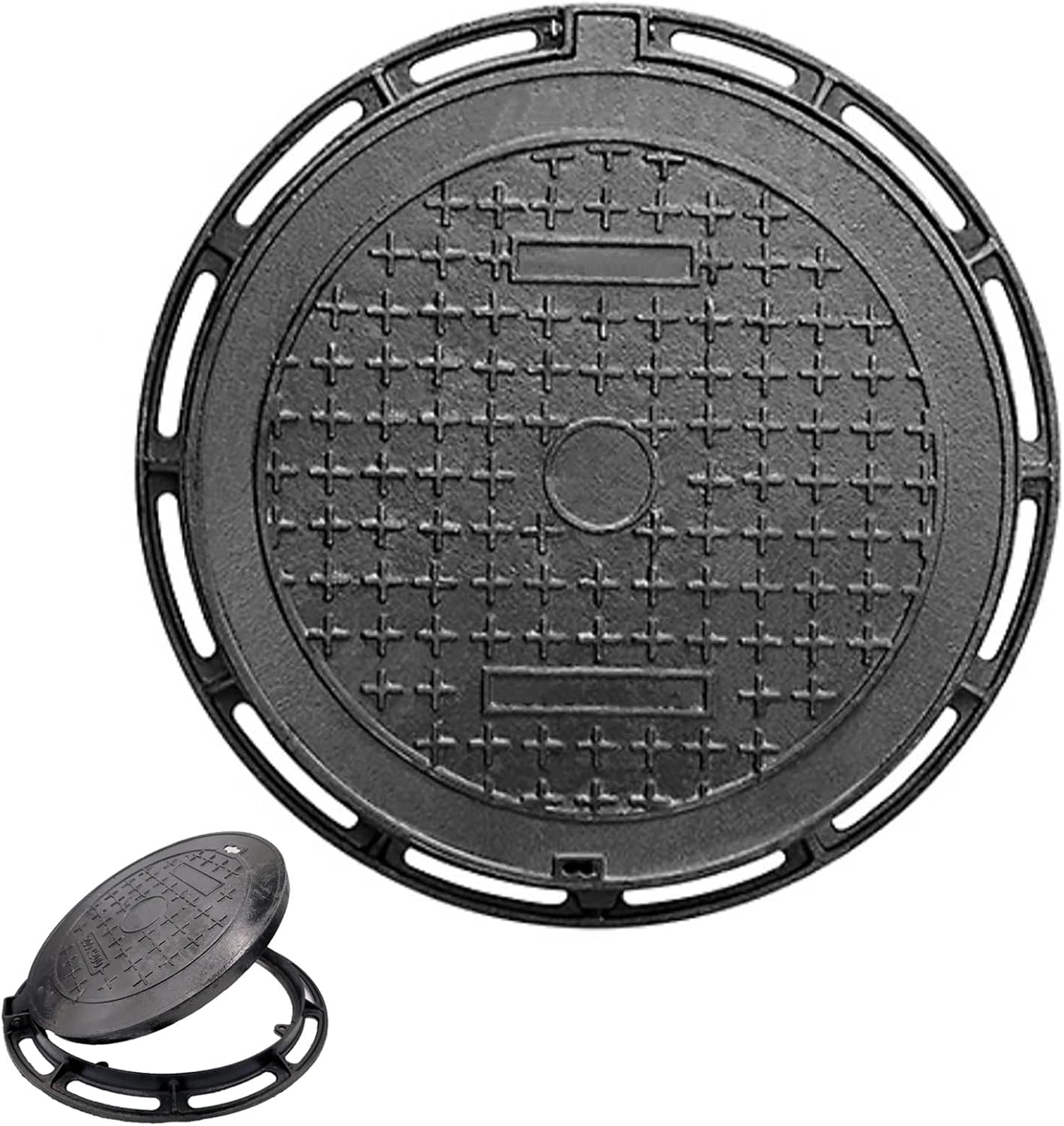 Amazon.com: 20" Round Cast Iron Manhole Cover - Reinforced Steel Septic ...
