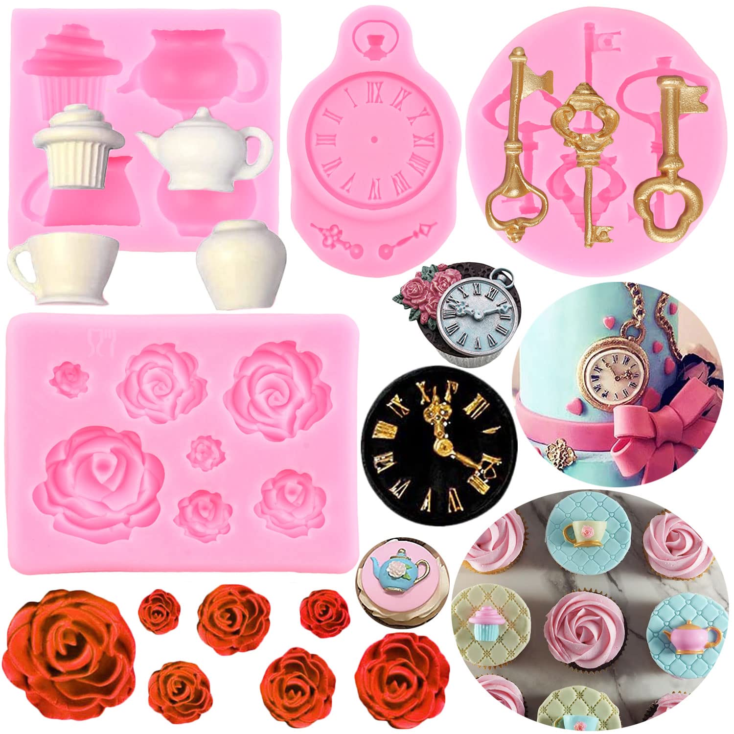 Snapklik.com : ZiXiang Tea Party Cake Mold Tea Cup Teapot Fondant Mold ...