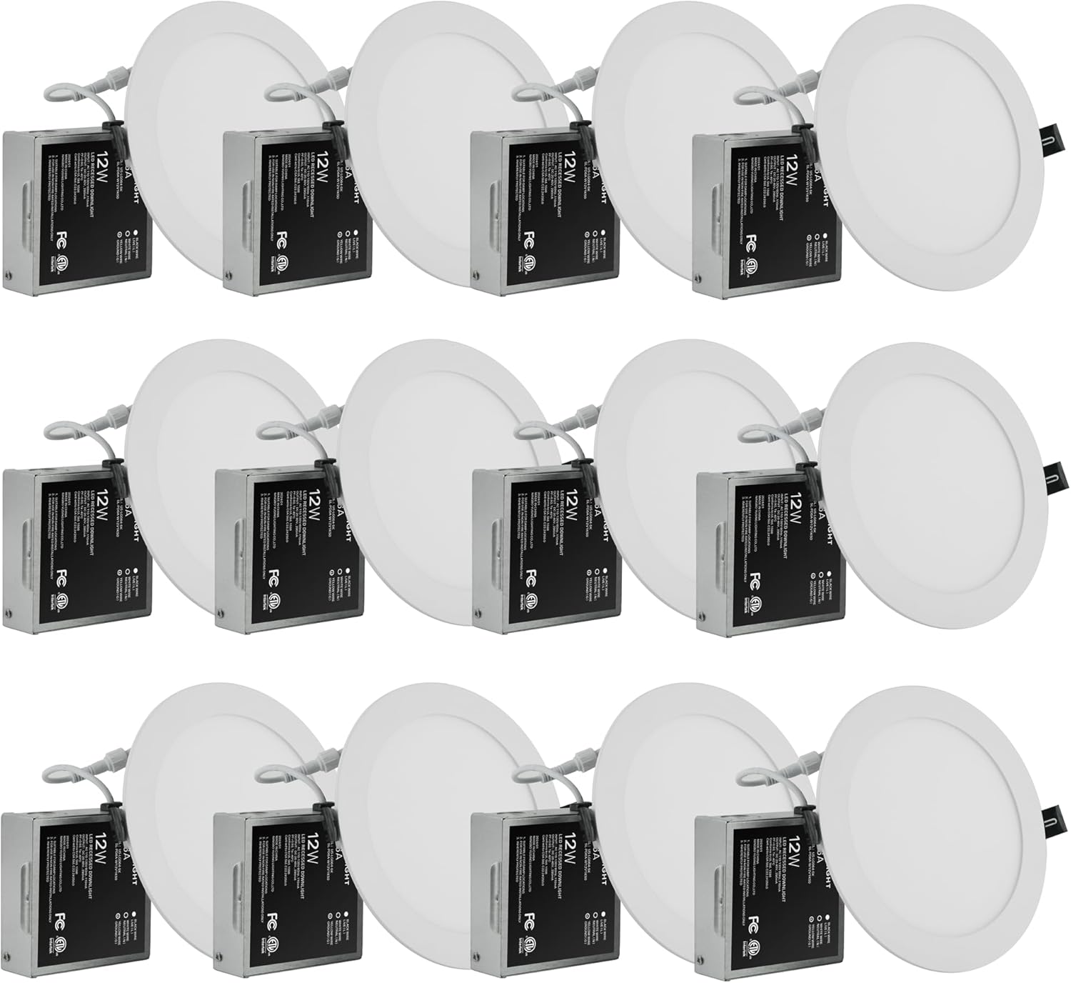 Amazon.com: SINCELIGHT 12 Pack 6 Inch Ultra-Thin LED Recessed Ceiling ...