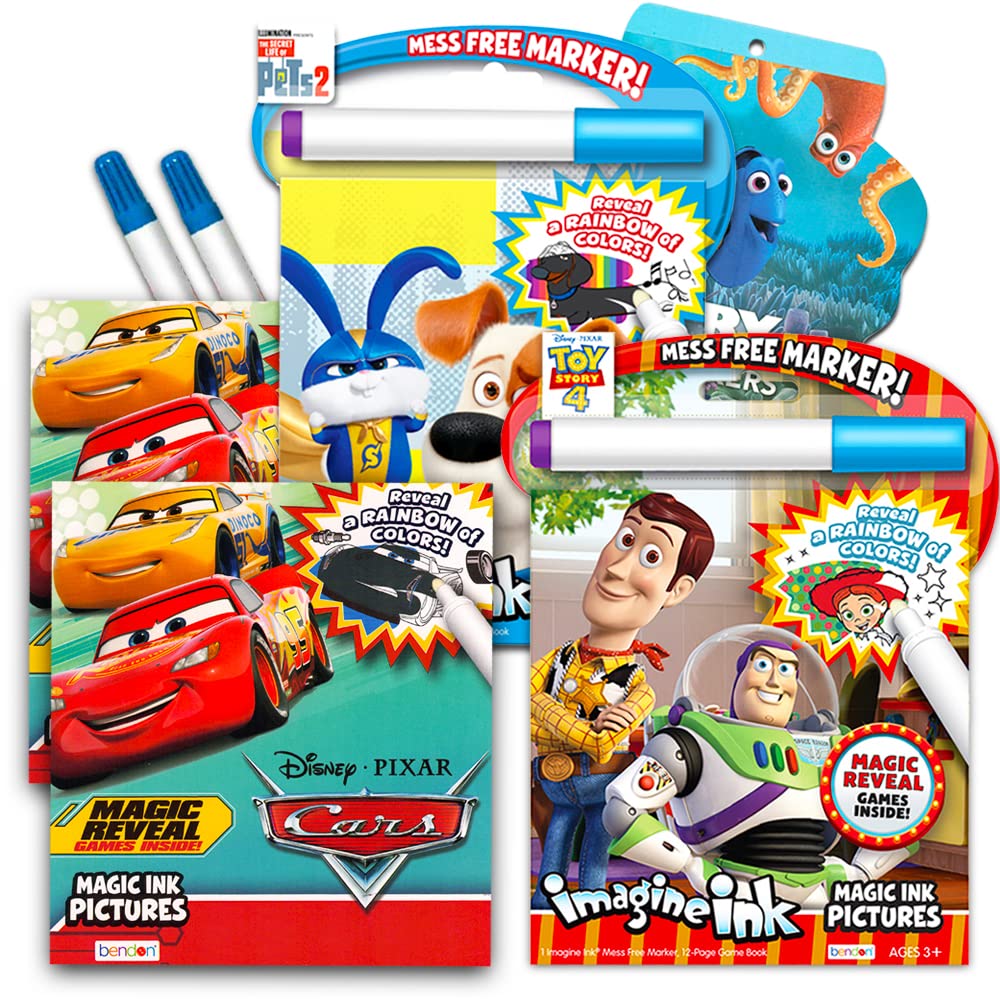 Buy Disney Pixar Magic Ink Coloring Book Super Set - 4 Imagine Ink ...