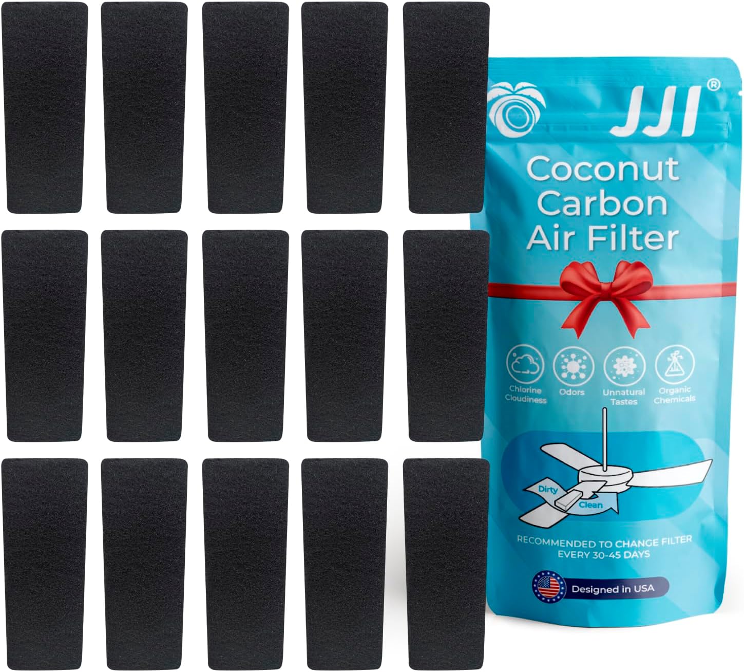 JJI Ceiling Fan Filter - Coconut Carbon Ceiling Fan Air Filter ...