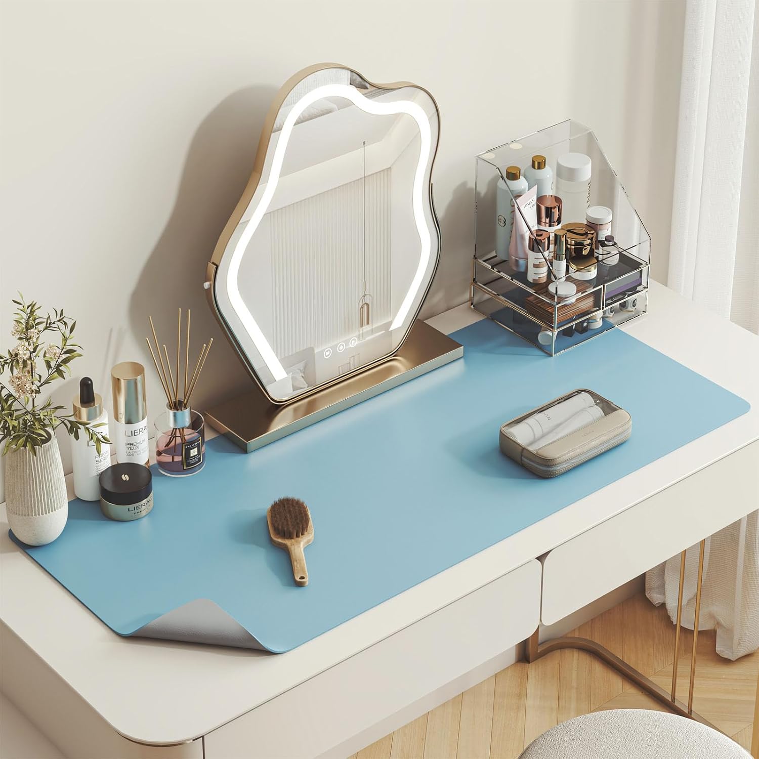 Amazon.com - DAWNTREES Makeup Mat for Vanity,27.6"x13.8",Dual-Sided ...