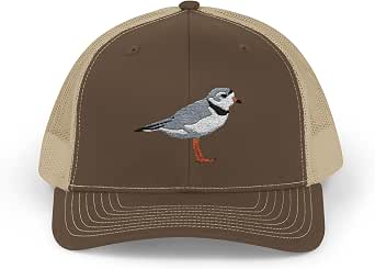 DONWILLISJRART Embroidered Bird Trucker Cap, Piping Plover Hat, Beach ...