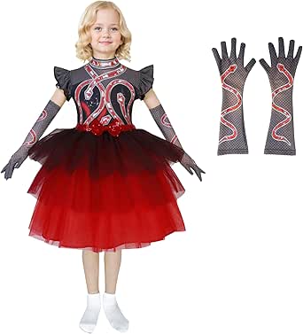 Amazon.com: Fimarsted Girls Reputation Dress Costume Dance Outfit Red ...
