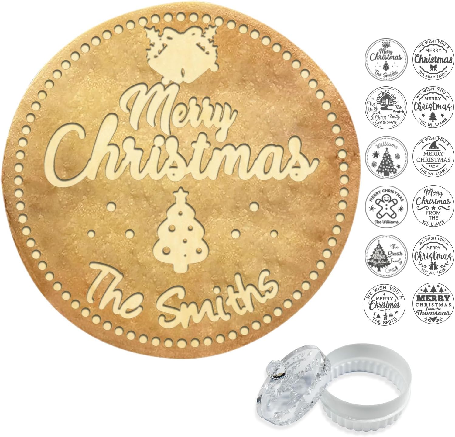 Amazon.com: Personalized Cookie Stamp with Name Christmas Custom Cookie ...