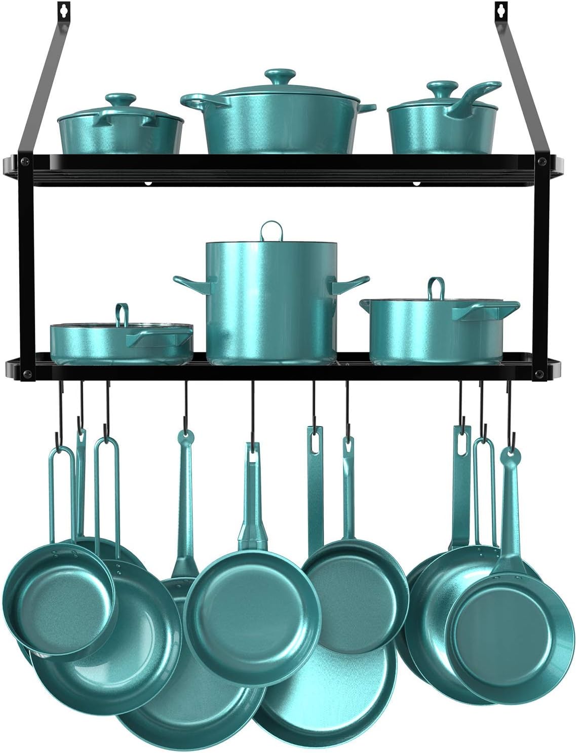 Amazon.com: Southern Homewares Hanging Pot Holder Rack - Kitchen Shelf ...