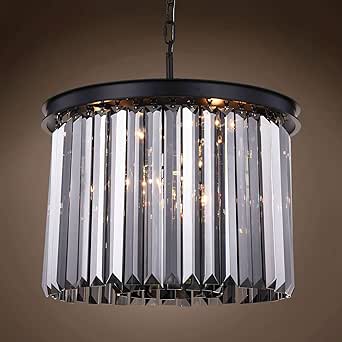 Crystal Prysm Smoke Crystal Prism 6 Light 20" Grey Iron Chandelier ...