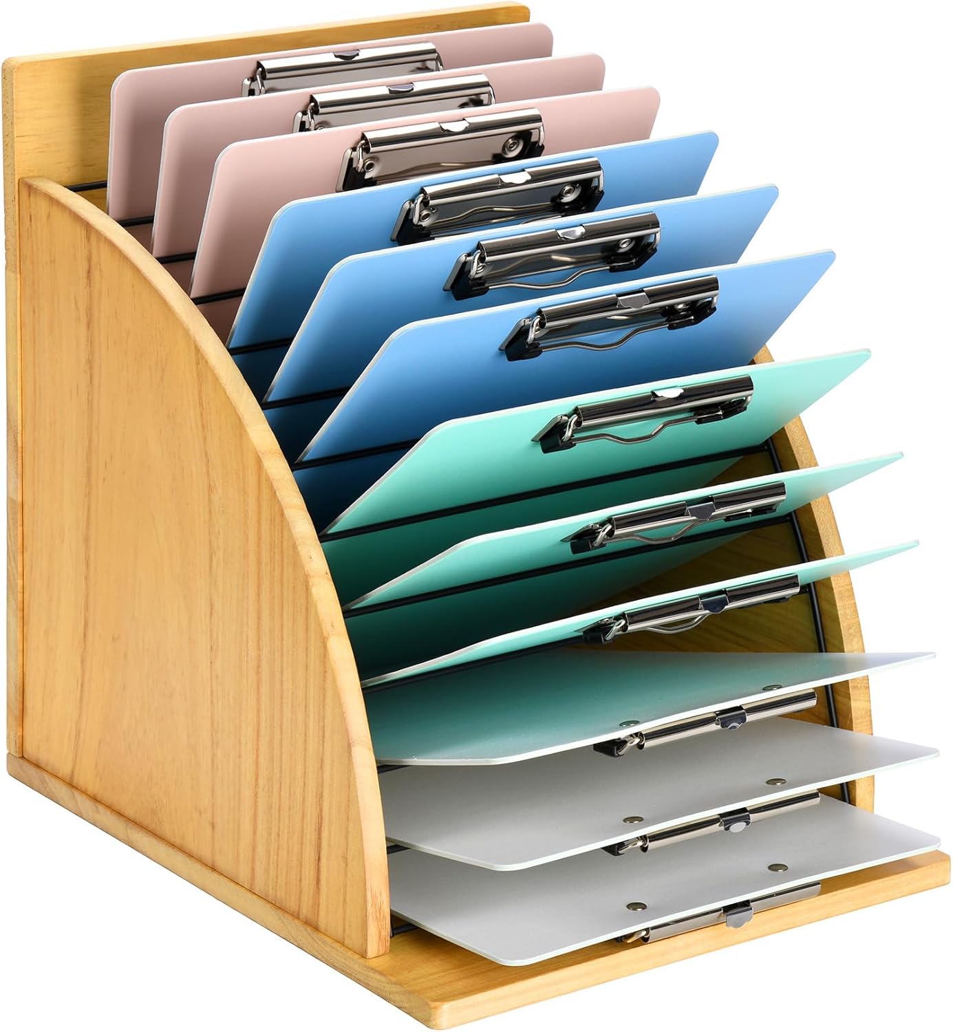 HULISEN Clipboard Holder, Wooden Clipboard Organizer with Raised Side ...