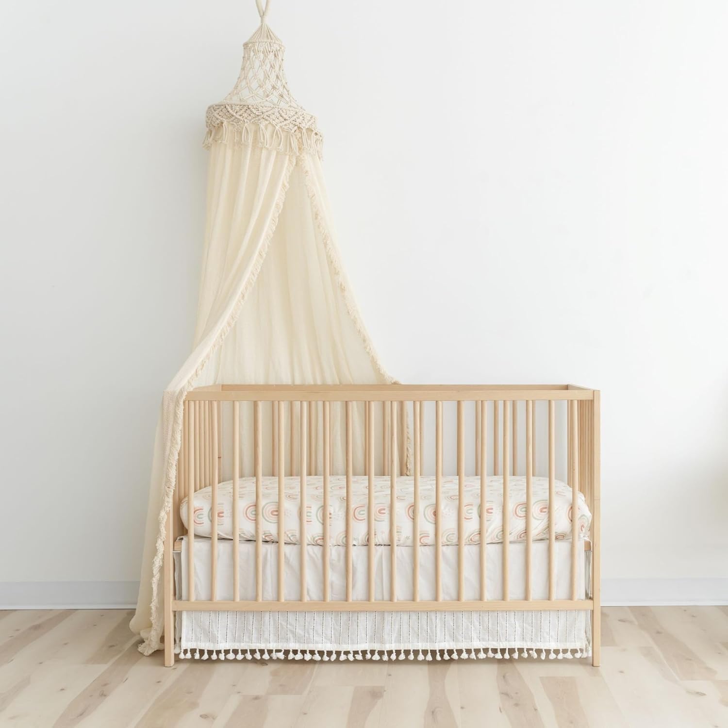 Amazon.com: Crane Macrame Baby Crib Canopy, 118" Tall, Boho Nursery ...