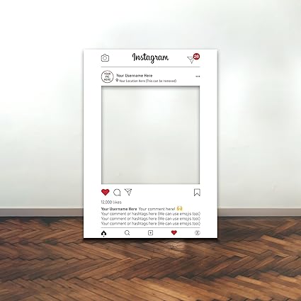 CUSTOMISABLE INSTAGRAM FRAME Personalised Instagram Selfie Frame Social ...