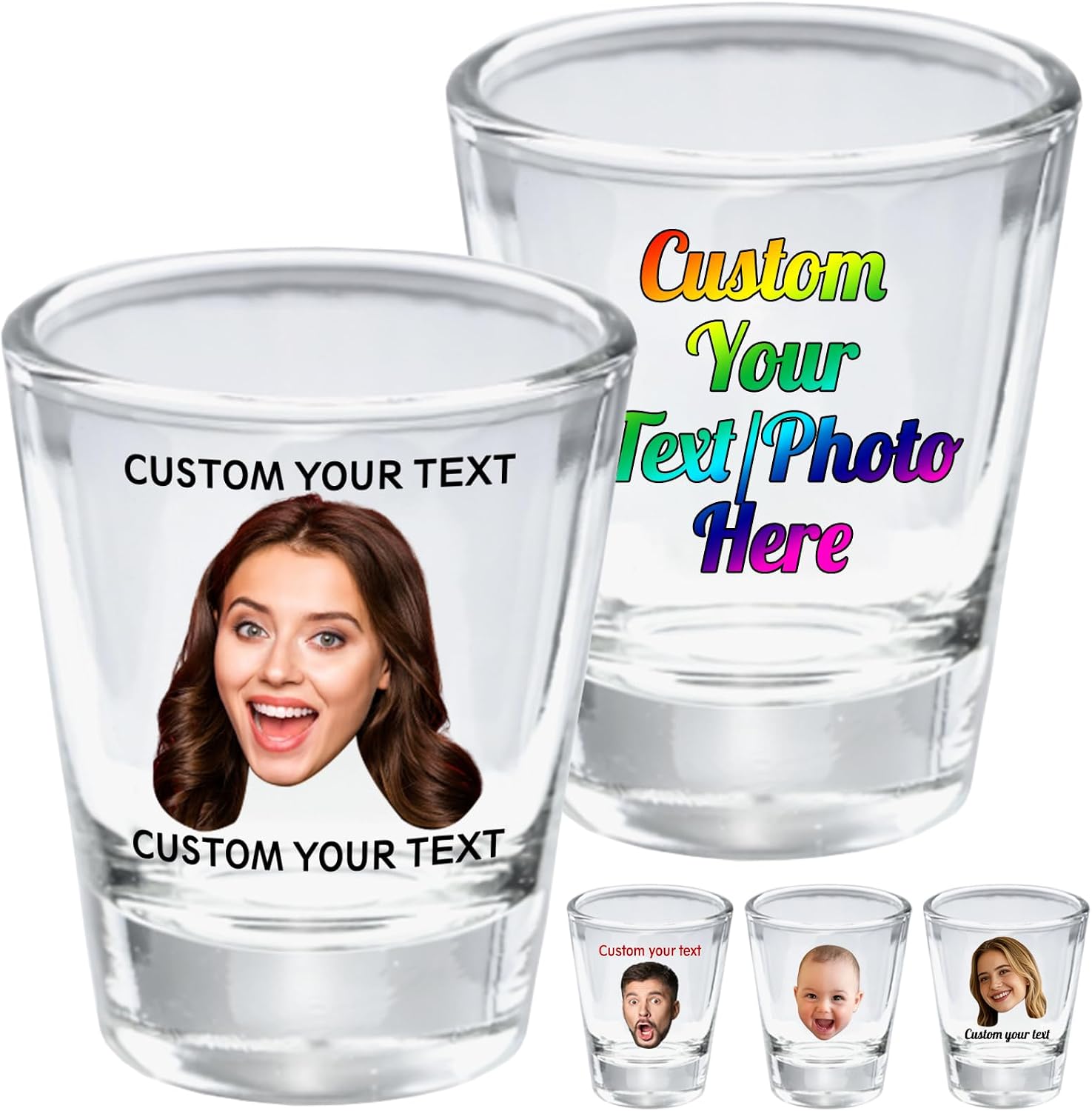 Amazon.com | Personalized Shot Glass Face Photo Text Custom Funny Shot ...