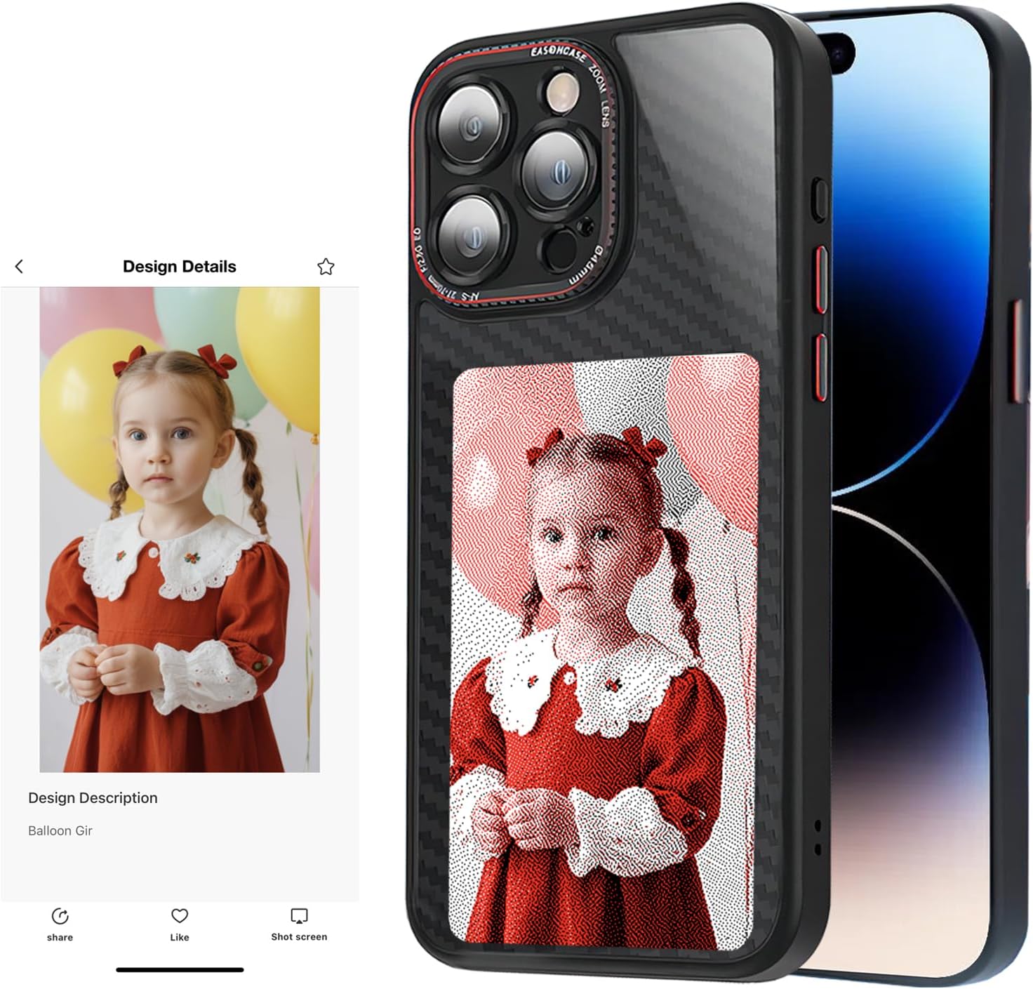 Amazon.com: KSOPUERT Smart Ink Screen Phone Case Compatible with iPhone ...