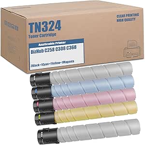 Amazon.com: NEFSAM Compatible TN324 Toner Cartridge Replacement for Konica Minolta TN-324 TN ...