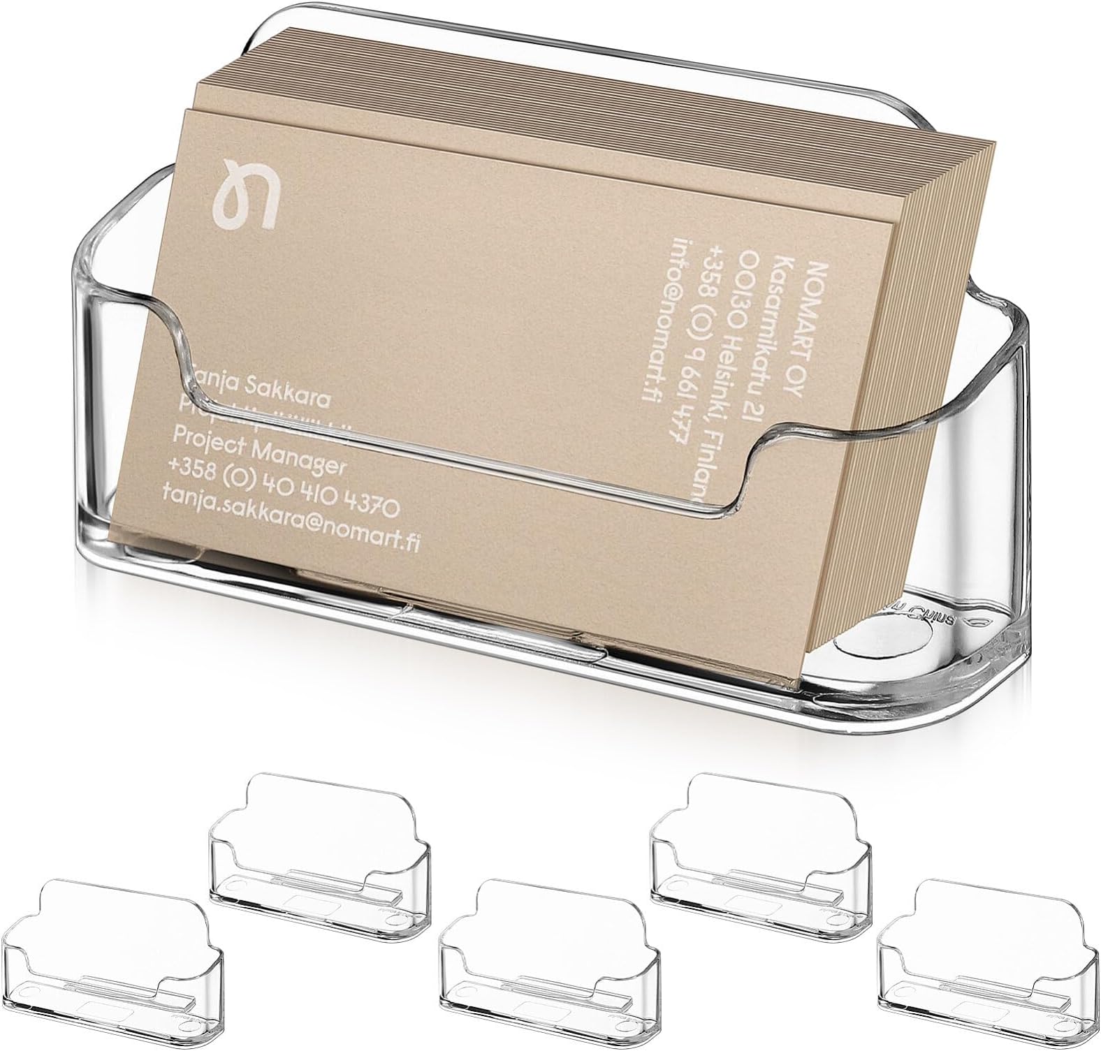Amazon | NUOLUX 名刺スタンド 名刺立て名刺ケース アクリル カードホルダー カード立て 横置き 卓上 名刺ホルダー オフィス 6個セット【50枚収納可能】事務所 机上 受付 ...