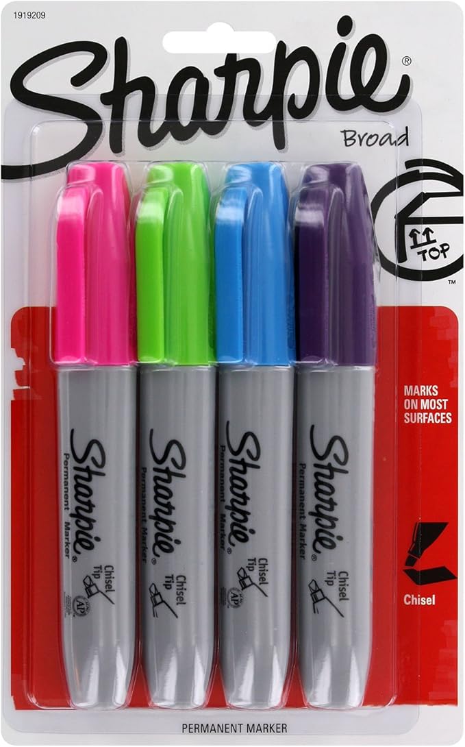 Amazon.com : SHARPIE Permanent Marker, Chisel Tip, Assorted Fashion ...