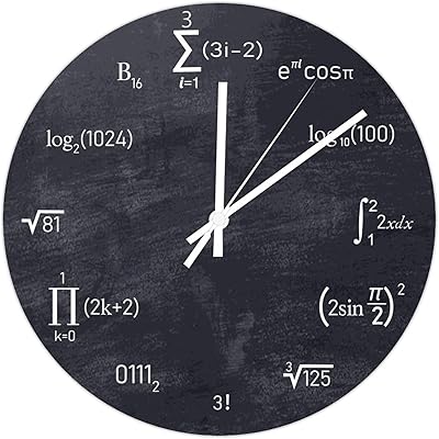 Math Wall Clock, Acrylic Creative Modern Silent Unique Design ...